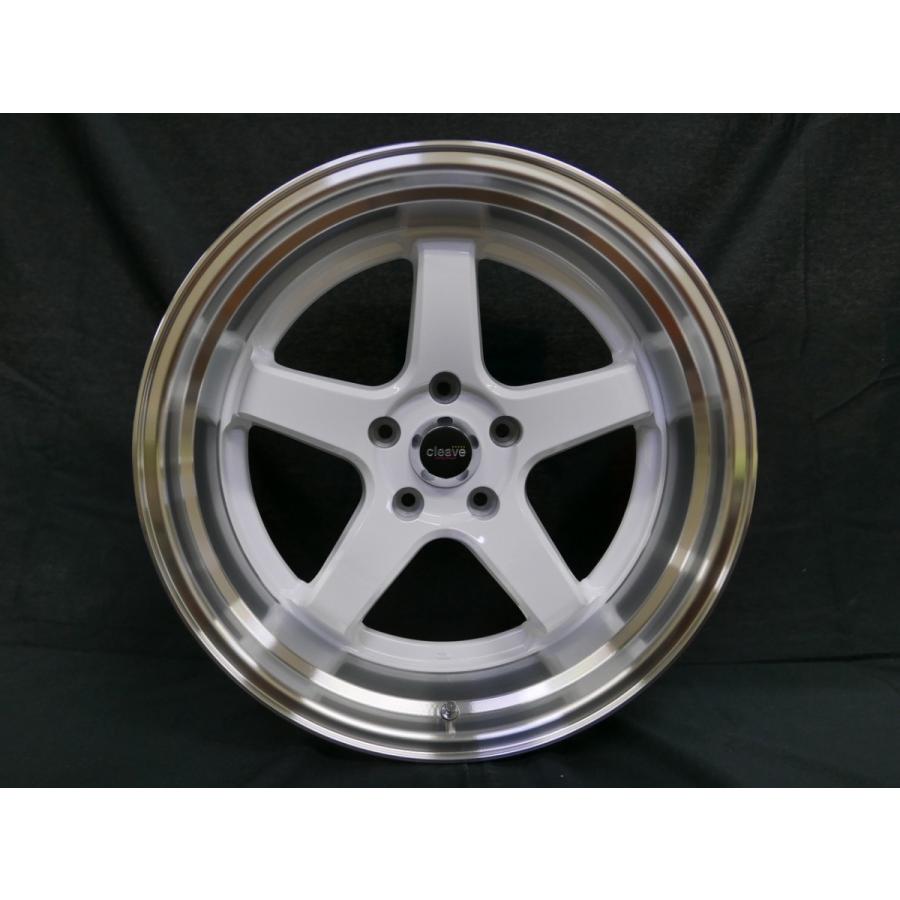 CLEAVE RACING FL53 18x10.5J +15 5H-114.3 ホワイト/マシンド 4本セット S13 S14 S15 180SX JZX90 JZX100 JZX110 ...
