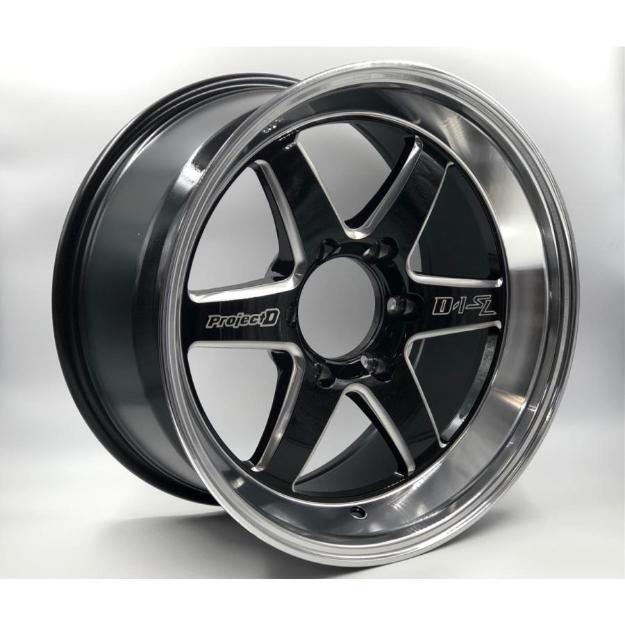 LENSO Project-D D-1SL 18x9.5J +25 6H-139.7 グロスBK/マシンド&ミルド 4本セット プラド FJ ハイラックス ハイエース ...