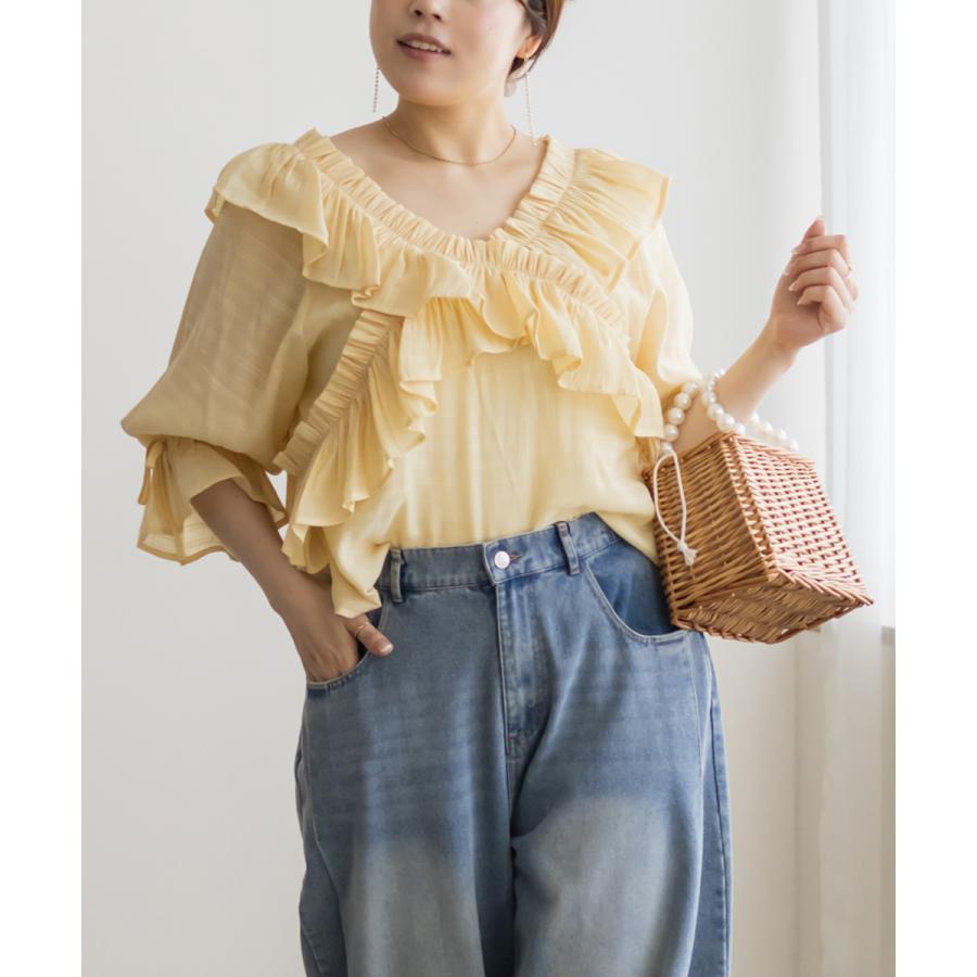 大きいサイズ レディース CLETTEオリジナル★クロスフリル2WAYブラウス : 大きいサイズ専門店 CLETTE - 通販 - Yahoo!ショッピング