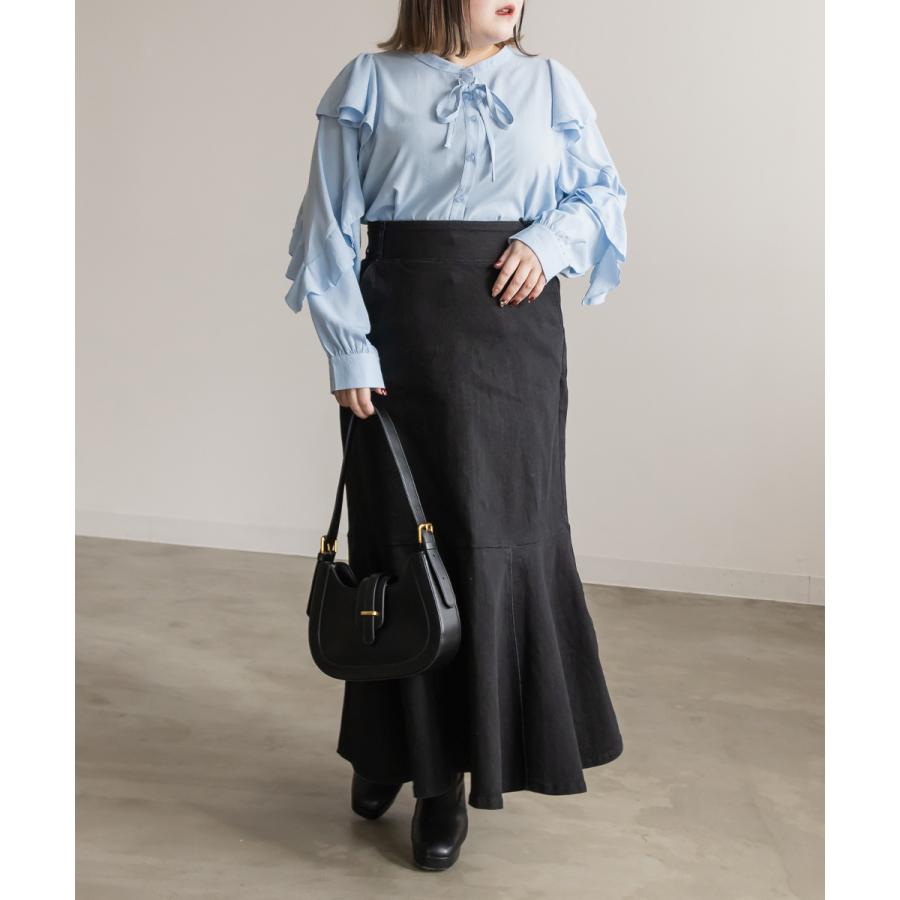 大きいサイズ レディース CLETTEオリジナル★リボン付き2WAYフリルブラウス : 大きいサイズ専門店 CLETTE - 通販 - Yahoo!ショッピング