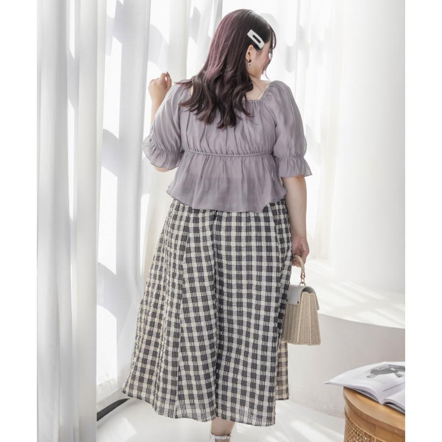 大きいサイズ レディース 2WAY フリル ペプラム ブラウス CLETTE 3L 4L クレット フェミニン 総ゴム :a9a197033:大きいサイズ専門店 CLETTE - 通販 ...