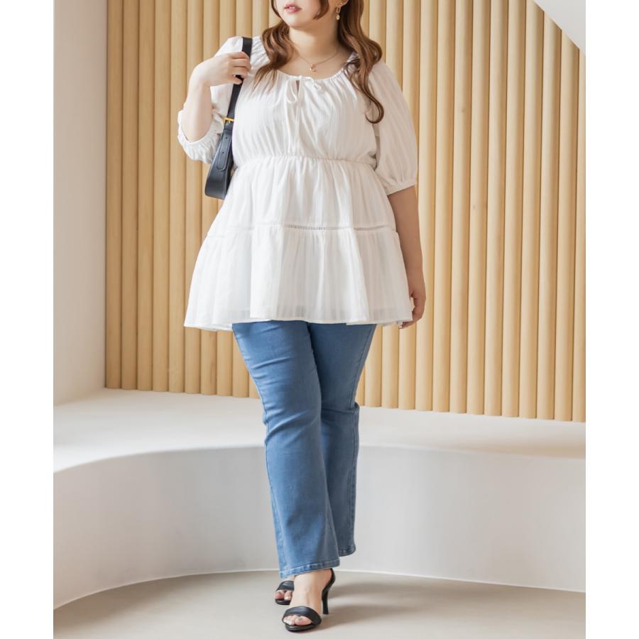 大きいサイズ レディース CLETTEオリジナル★ストライプトビー2WAYチュニックブラウス : 大きいサイズ専門店 CLETTE - 通販 - Yahoo!ショッピング