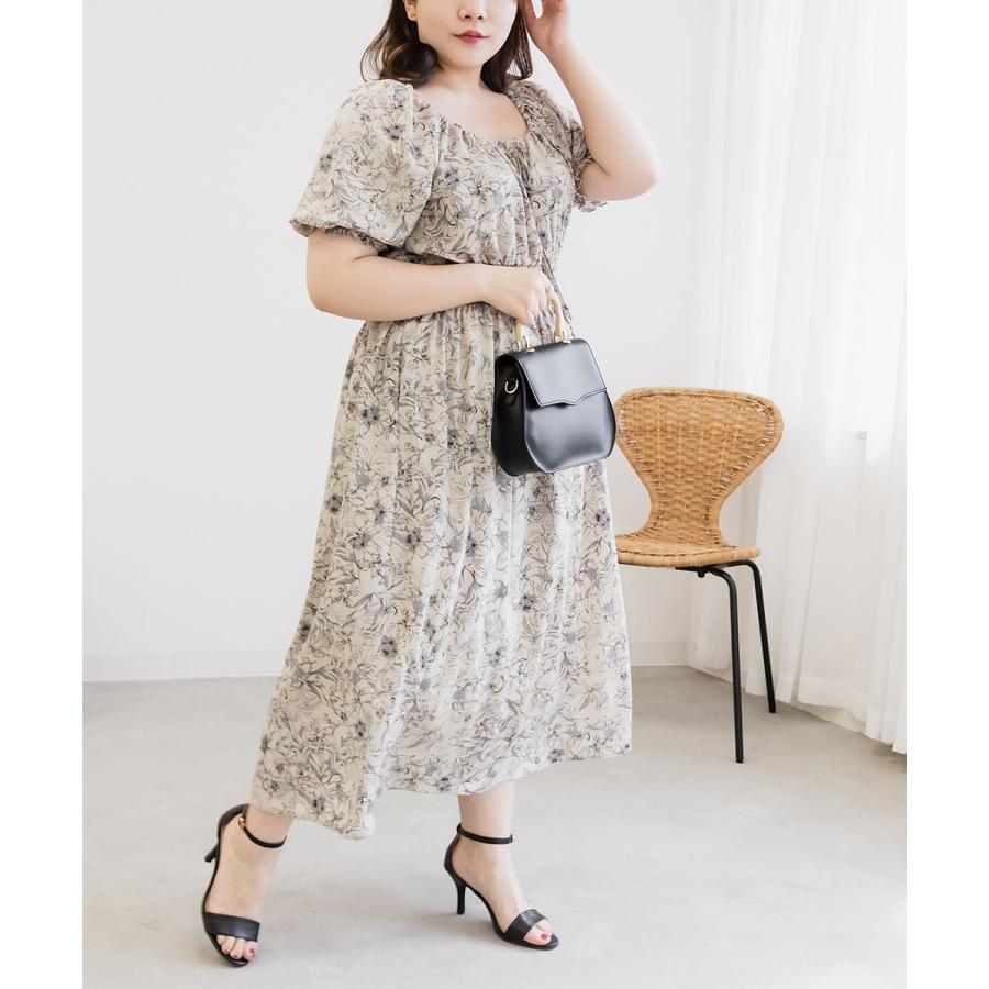 大きいサイズ レディース CLETTE オリジナル 2WAY オフショル 花柄 ワンピース LL 3L 4L クレット カジュアル フェミニン トレンド : 大きいサイズ専門店 CLETTE ...