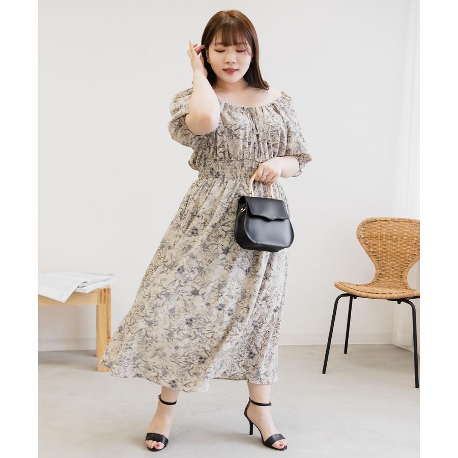 大きいサイズ レディース CLETTE オリジナル 2WAY オフショル 花柄 ワンピース LL 3L 4L クレット カジュアル フェミニン トレンド : 大きいサイズ専門店 CLETTE ...