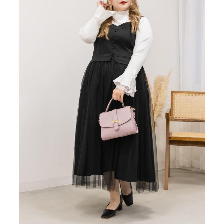 大きいサイズ レディース CLETTEオリジナル★チュールドッキングビスチェ風ワンピース : 大きいサイズ専門店 CLETTE - 通販 ...