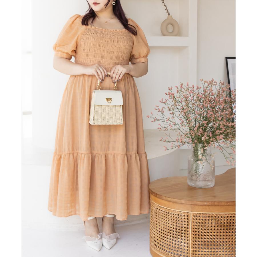 大きいサイズ レディース CLETTEオリジナル★シアーチェックシャーリングワンピース : 大きいサイズ専門店 CLETTE - 通販 ...