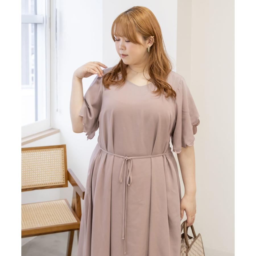 大きいサイズ レディース CLETTEオリジナル★袖スカラップワンピース : 大きいサイズ専門店 CLETTE - 通販 - Yahoo!ショッピング