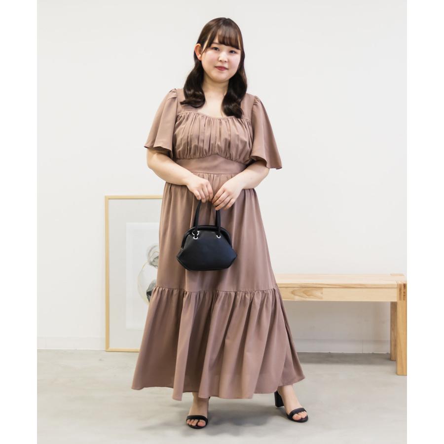 大きいサイズ レディース CLETTEオリジナル★ギャザーデザイン半袖ティアードワンピース : 大きいサイズ専門店 CLETTE - 通販 ...