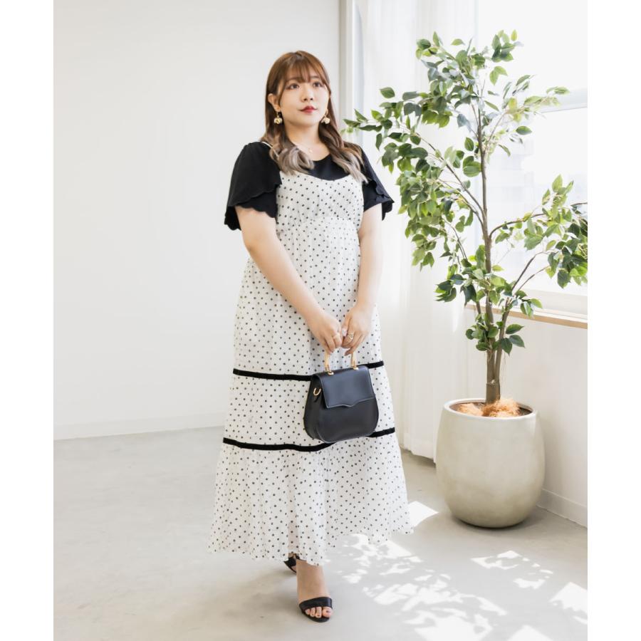 大きいサイズ レディース CLETTEオリジナル★シアー花柄ティアードキャミワンピース : 大きいサイズ専門店 CLETTE - 通販 ...