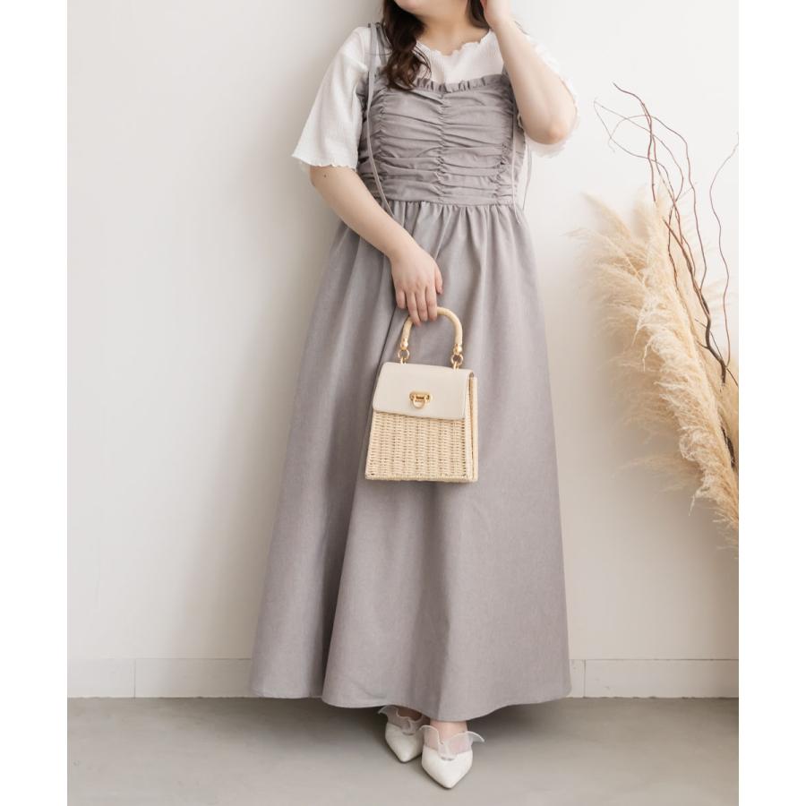 大きいサイズ レディース CLETTEオリジナル★リボンストラップシャーリングキャミワンピース : 大きいサイズ専門店 CLETTE - 通販 ...