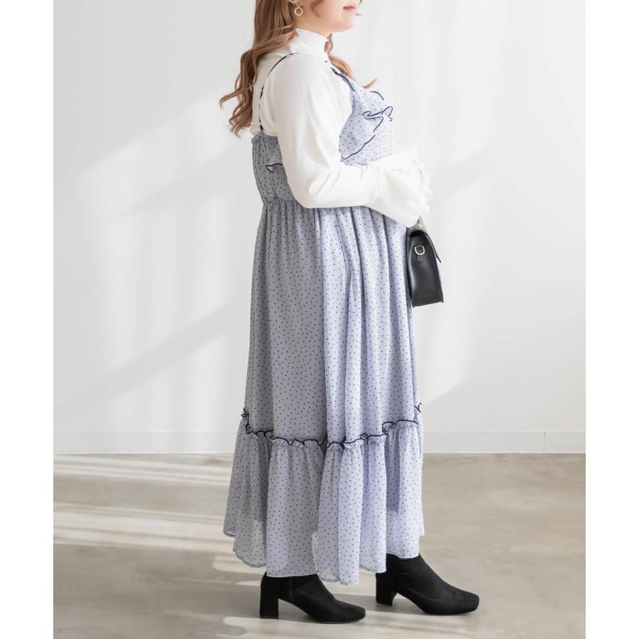 大きいサイズ レディース CLETTEオリジナル★ドット柄ラッフルキャミワンピース : 大きいサイズ専門店 CLETTE - 通販 ...