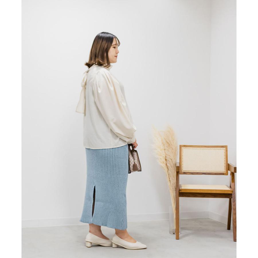 大きいサイズ レディース 前後2WAYスリット入りニットスカート : 大きいサイズ専門店 CLETTE - 通販 - Yahoo!ショッピング