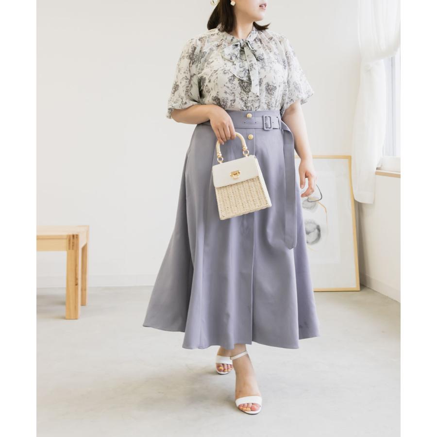 大きいサイズ レディース CLETTEオリジナル★ベルト付きゴールドボタンスカート : 大きいサイズ専門店 CLETTE - 通販 ...