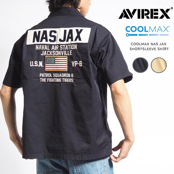 AVIREX アビレックス ミリタリーシャツ 半袖 バックNAS JAX COOLMAX (783-4123004) メンズファッション ...