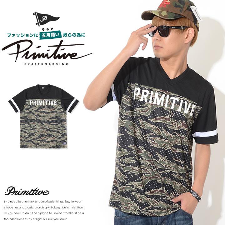 PRIMITIVE プリミティブ Tシャツ 半袖 メッシュ 切替 総柄 タイガーカモ ドット センターロゴ セール : BIG HOOK - 通販 - Yahoo!ショッピング