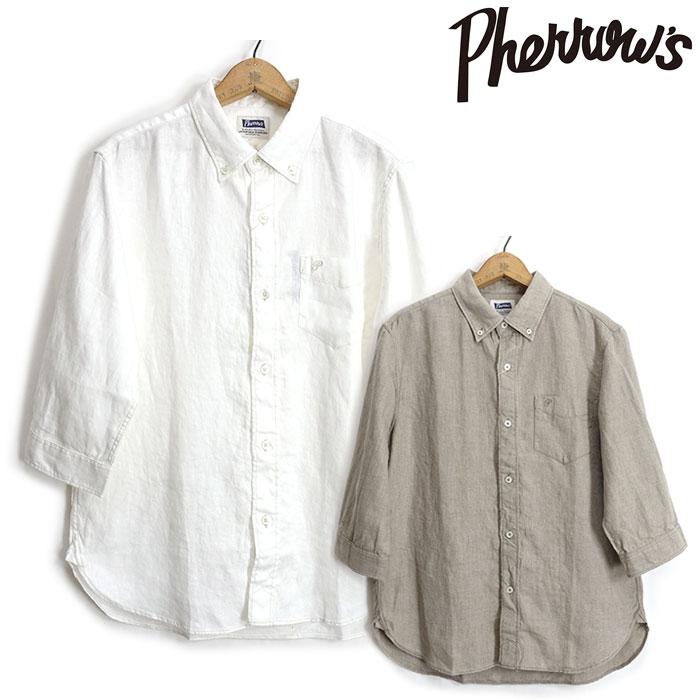 フェローズ Pherrow's [24S-P7BD1] 7分袖 フレンチリネン BDシャツ French linen BD shirt : pherrows-24s-p7bd1 ...