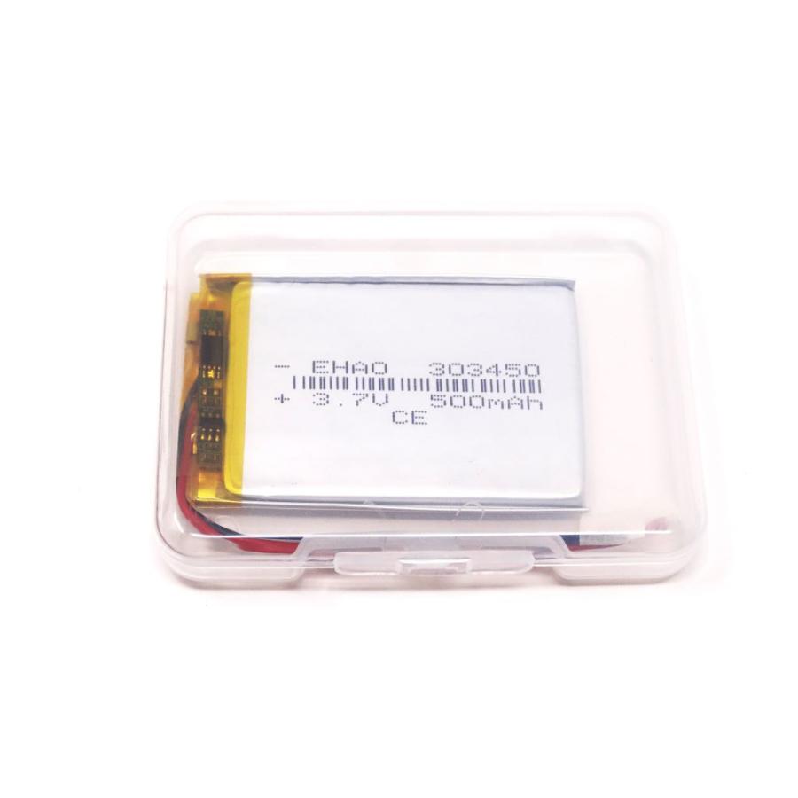 リチウムポリマー電池 リポバッテリー 3.7V 500mAh EHAO 303450/LiPo カメラ ドローン MP4 GPS ドライブレコーダー ウォークマン 等 : CLICK SHOP ...