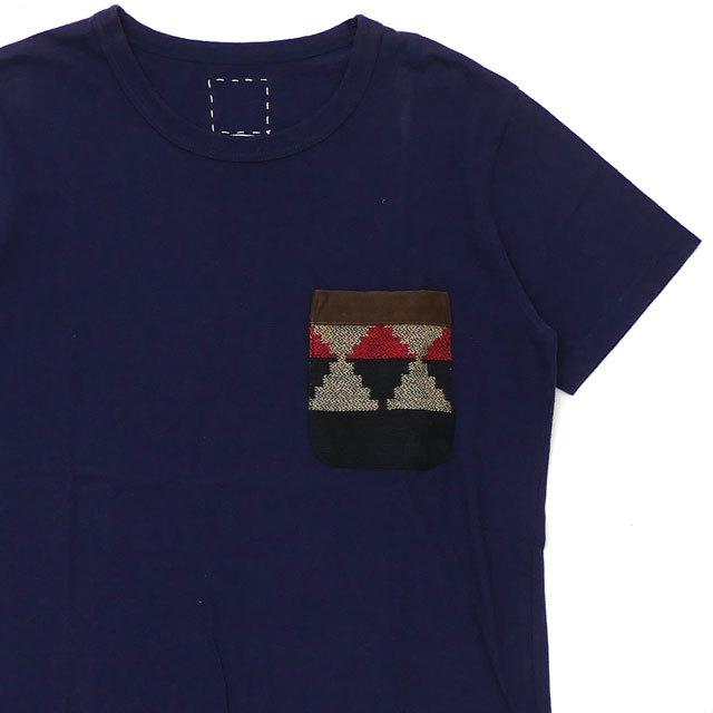 visvim 【特別価格】 ビズビム VISVIM NATIVE BLANKET POCKET TEE Tシャツ NAVY ネイビー メンズ サイズ2 【中古】 334000506527 ...