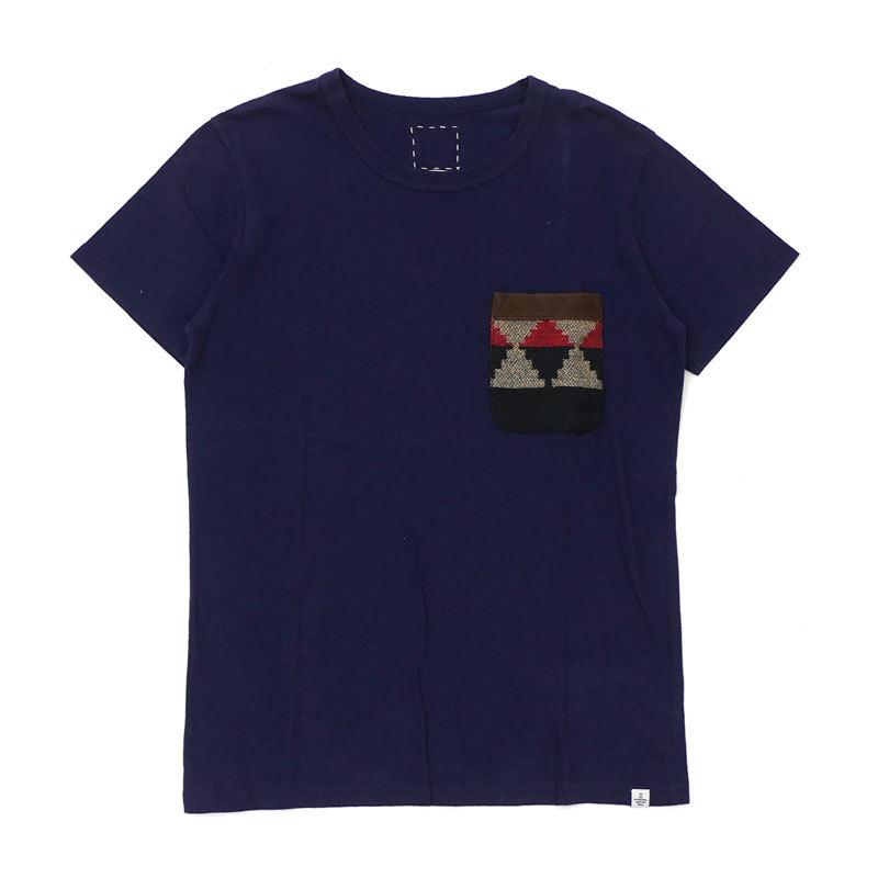 visvim 【特別価格】 ビズビム VISVIM NATIVE BLANKET POCKET TEE Tシャツ NAVY ネイビー メンズ サイズ2 【中古】 334000506527 ...