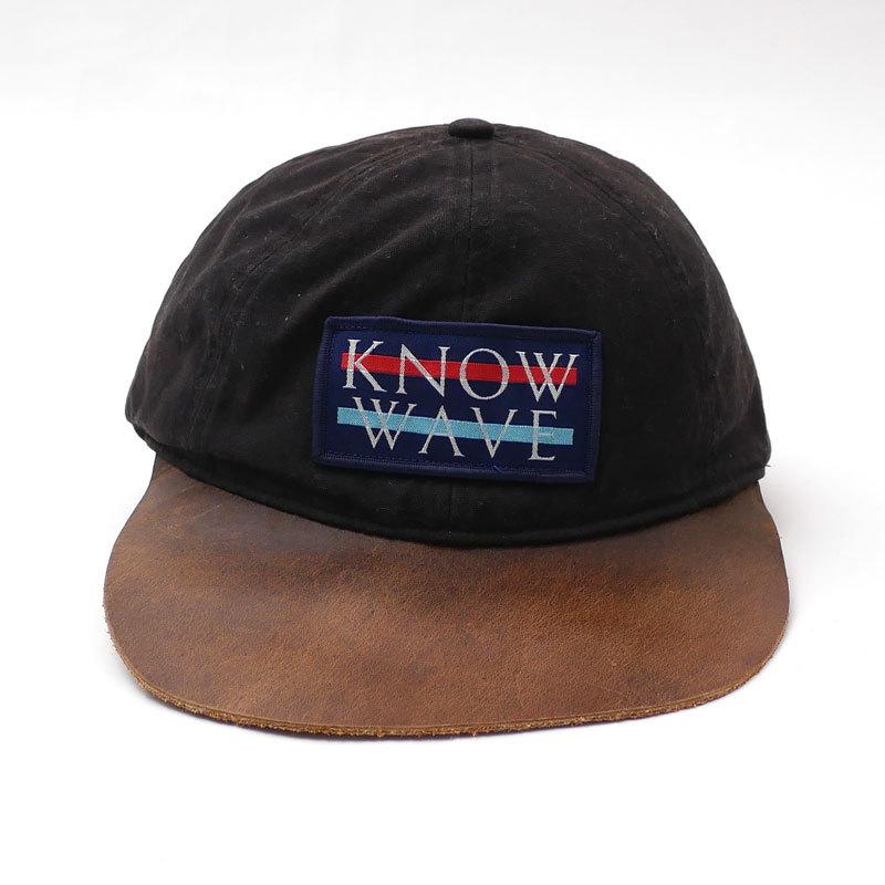 KNOW WAVE ノーウェーブ Leather Brim Wavelength Cap キャップ BLACK ブラック メンズ FREE ...