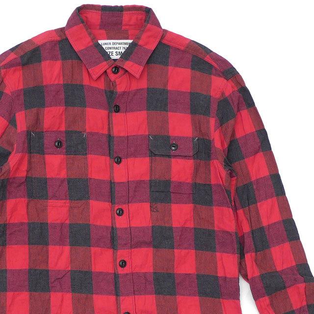 ルーカー バイ ネイバーフッド LUKER BY NEIGHBORHOOD ブロックチェック 長袖シャツ RED レッド Sサイズ 【中古 ...