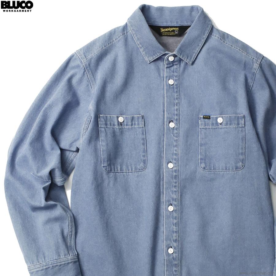 BLUCO ブルコ DENIM WORK SHIRT (BLUE) [1122] メンズ トップス デニムシャツ 長袖 : CLINK ...