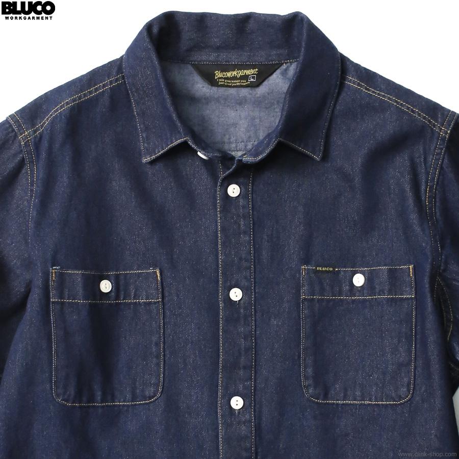 BLUCO ブルコ DENIM WORK SHIRT (NAVY) [1122] メンズ トップス デニムシャツ 長袖 : CLINK ...
