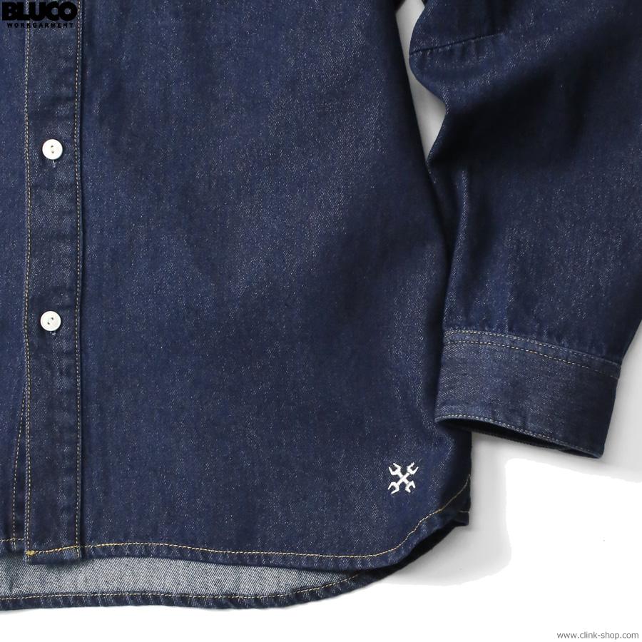 ブルコ BLUCO DENIM WORK SHIRT (NAVY) [1122] メンズ トップス デニムシャツ 長袖 ...