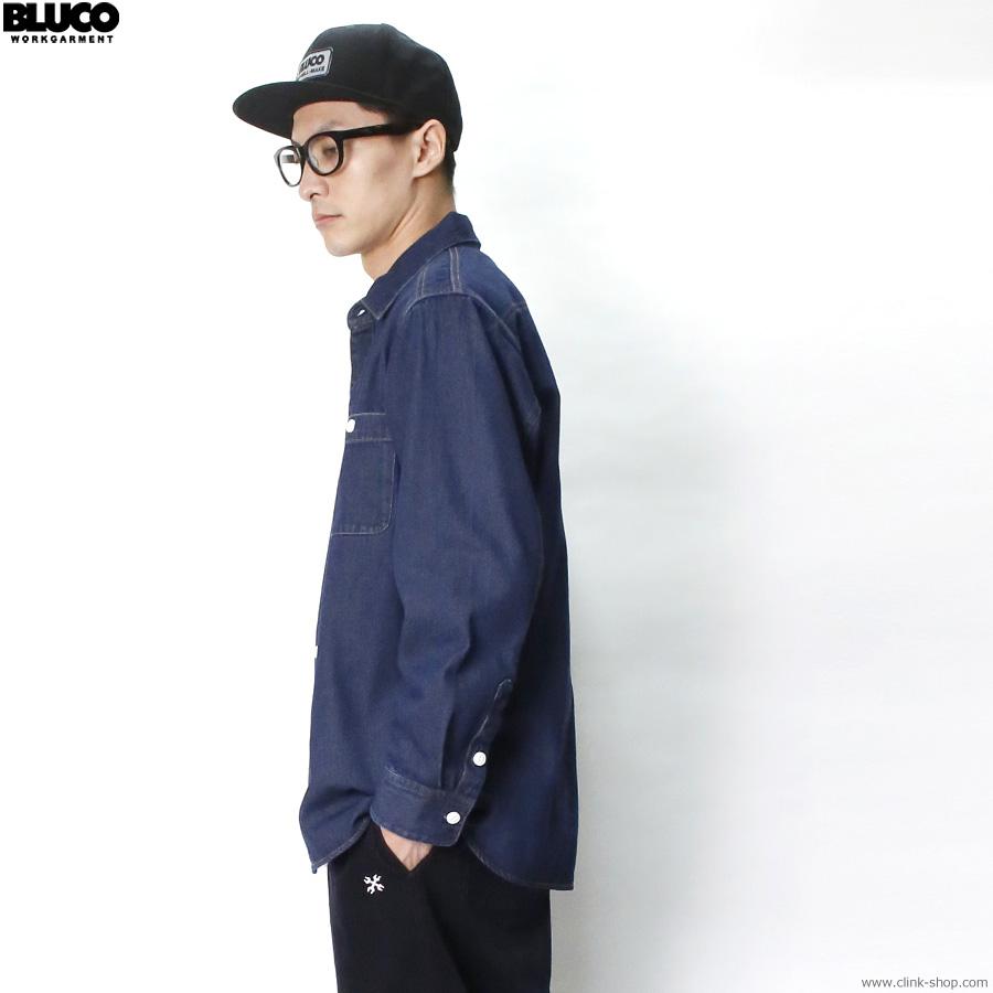 BLUCO ブルコ DENIM WORK SHIRT (NAVY) [1122] メンズ トップス デニムシャツ 長袖 : CLINK ...