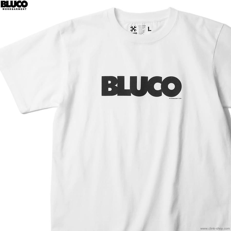 BLUCO ブルコ PRINT TEE -Logo- (WHITE-BLACK) [1201-3A09] メンズ 半袖TEE Tシャツ ロゴ ...
