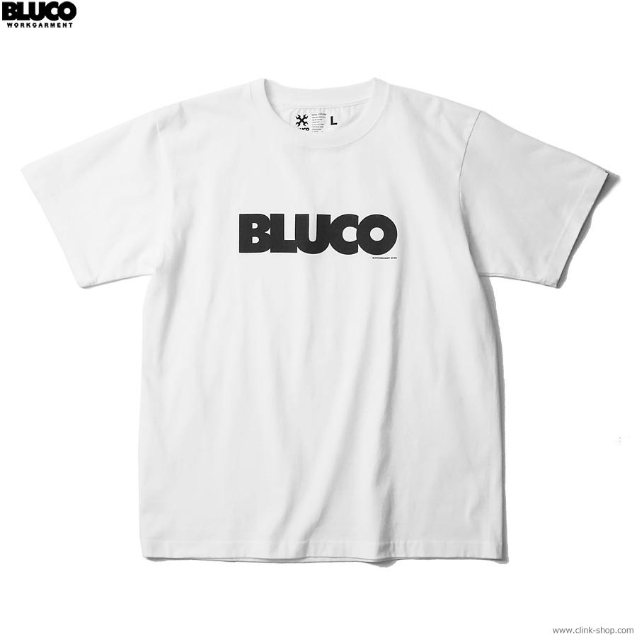 BLUCO ブルコ PRINT TEE -Logo- (WHITE-BLACK) [1201-3A09] メンズ 半袖TEE Tシャツ ロゴ ...