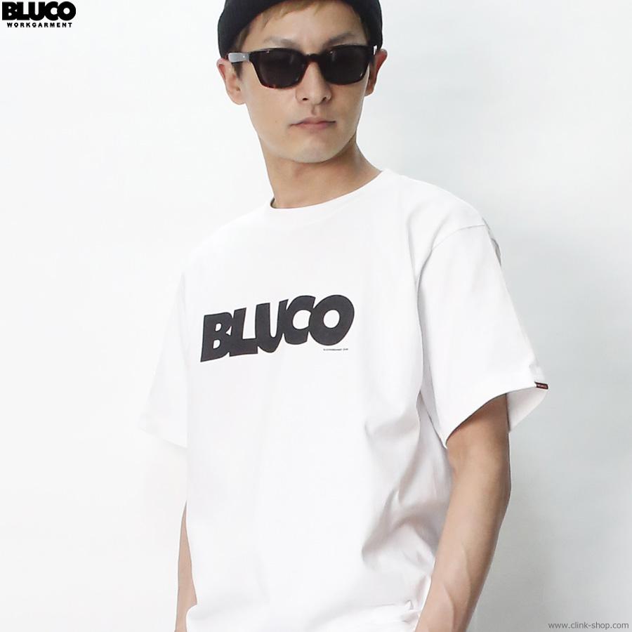 BLUCO ブルコ PRINT TEE -Logo- (WHITE-BLACK) [1201-3A09] メンズ 半袖TEE Tシャツ ロゴ ...