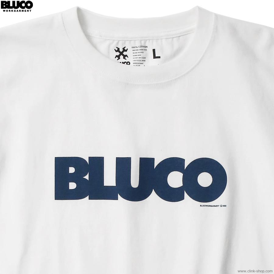 BLUCO ブルコ PRINT TEE -Logo- (WHITE-NAVY) [1201-3A09] メンズ 半袖TEE Tシャツ ロゴ ...