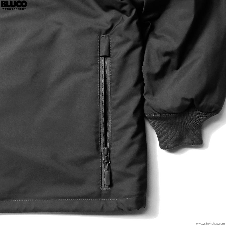BLUCO ブルコ T/C COACH JACKET -QUILTING LINING- (BLACK) [147-31-051] コーチジャケット アウター 防寒性 裏地中綿キルティング ...