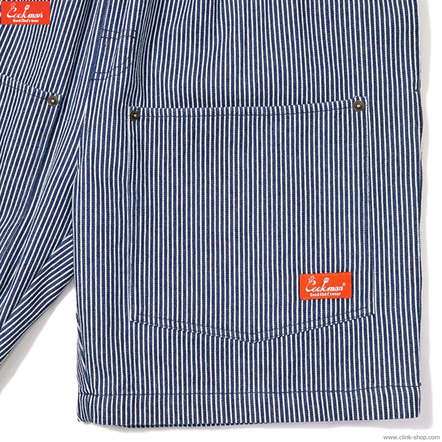 COOKMAN クックマン CHEF PANTS SHORT FRONT POCKET HICKORY NAVY メンズ イージーパンツ ...