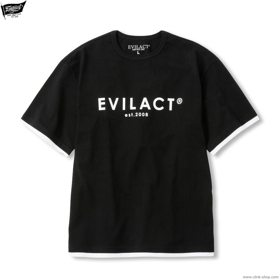 イーブルアクト EVILACT LAYERD SS (BLACK/WHITE) [EA-WFRSS-T07] メンズ Tシャツ 半袖T ...
