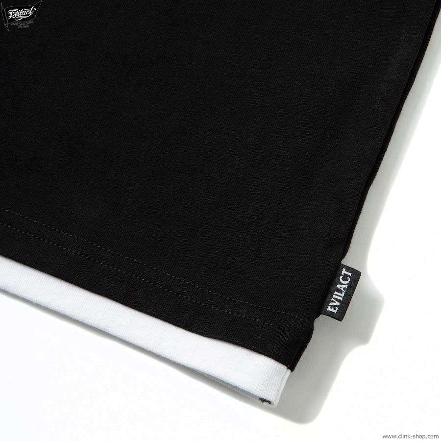 イーブルアクト EVILACT LAYERD SS (BLACK/WHITE) [EA-WFRSS-T07] メンズ Tシャツ 半袖T ...