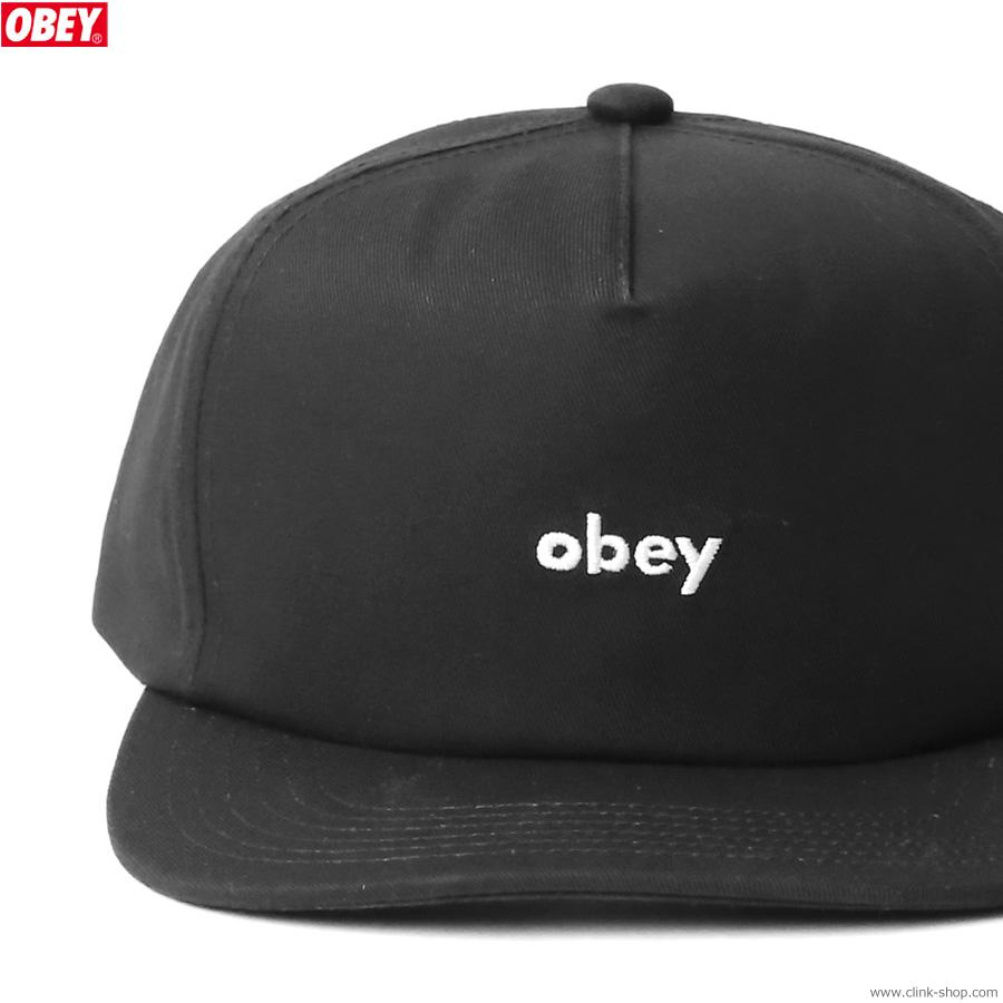 OBEY（オベイ） OBEY LOWERCASE 5 PANEL SNAPBACK CAP (BLACK) メンズ ヘッドギア 5パネル ...