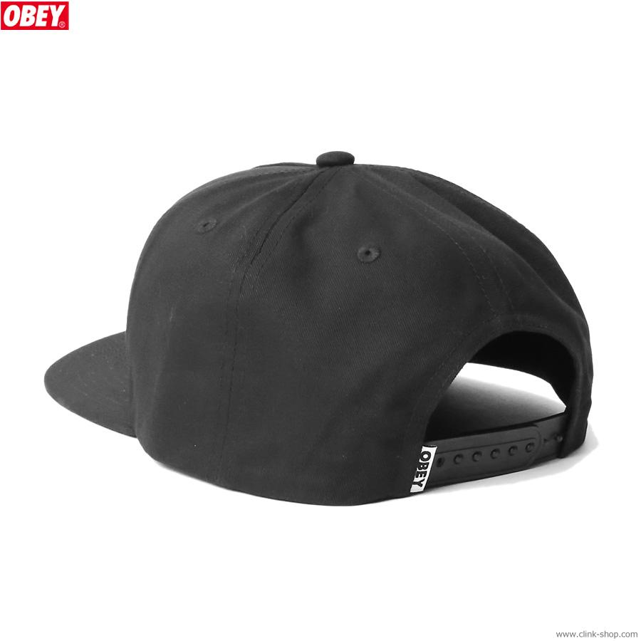 オベイ OBEY LOWERCASE 5 PANEL SNAPBACK CAP (BLACK) メンズ ヘッドギア 5パネルスナップバックキ ...