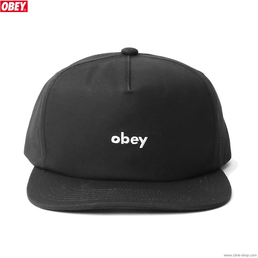 オベイ OBEY LOWERCASE 5 PANEL SNAPBACK CAP (BLACK) メンズ ヘッドギア 5パネルスナップバックキ ...