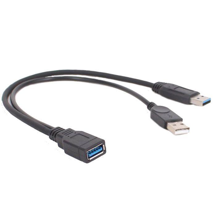 USB3.0 30cm 二股 2分岐ケーブル (USB3.0メス/USB3.0オス+USB2.0オス) 電源補助 USBケーブル USB ケーブル コード 2分岐 PC パソ ...