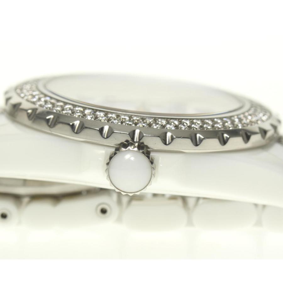 CHANEL ☆良品【CHANEL】シャネル J12 H1422 ベゼル・ブレスダイヤ 白セラミック 自動巻き メンズ 【21105 ...