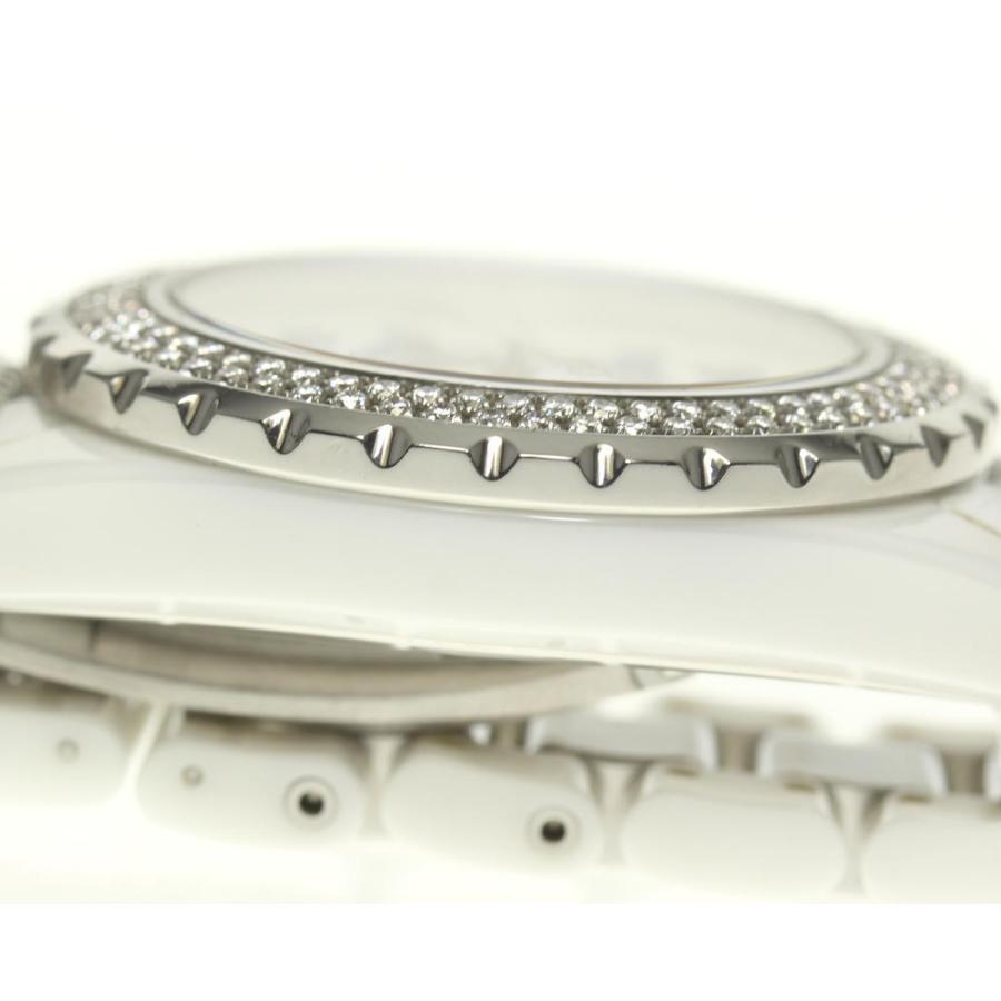 CHANEL ☆良品【CHANEL】シャネル J12 H1422 ベゼル・ブレスダイヤ 白セラミック 自動巻き メンズ 【21105 ...