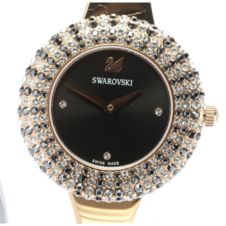 SWAROVSKI 美品☆箱・保【SWAROVSKI】スワロフスキー クリスタル ローズ 5484050 クォーツ レディース ...