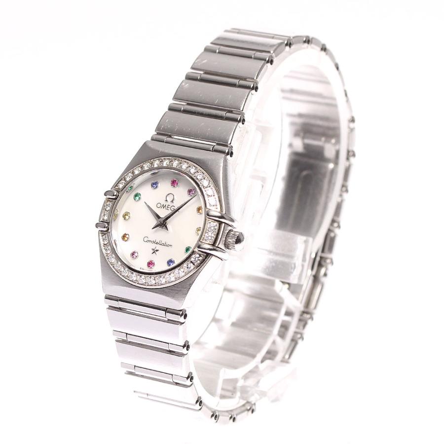 OMEGA 【OMEGA】オメガ コンステレーションミニ マイチョイス アイリス 6色カラーストーン ダイヤベゼル 1460.79 クォーツ ...