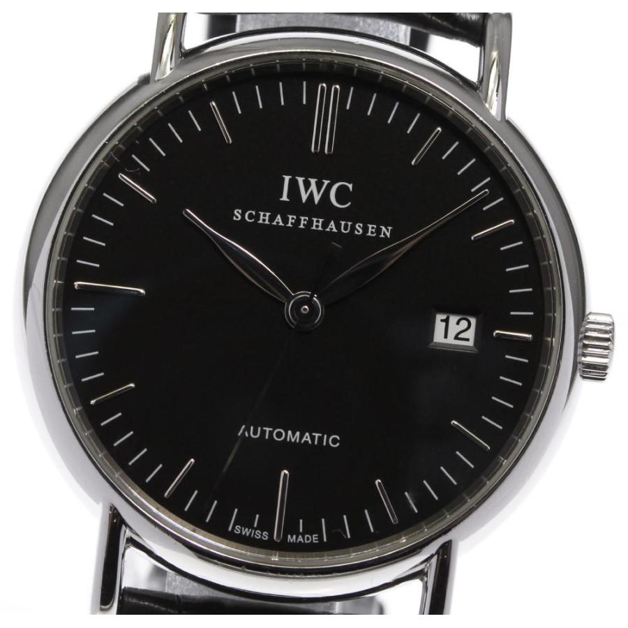 IWC SCHAFFHAUSEN ☆良品 保証書付【IWC SCHAFFHAUSEN】IWC ポートフィノ デイト IW356308 自動巻き ...