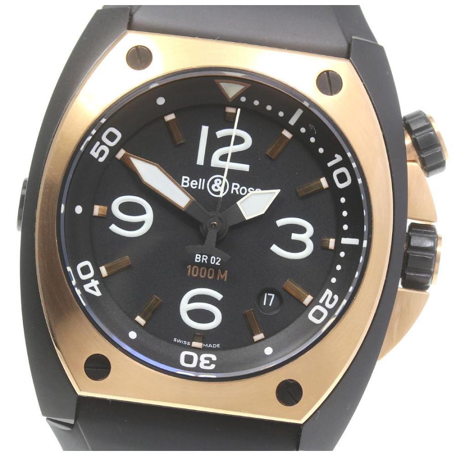 ベル&ロス ☆美品【Bell＆Ross】ベル＆ロス カーボンフィニッシュ デイト BR02-20-S/R-625 自動巻き メンズ ...