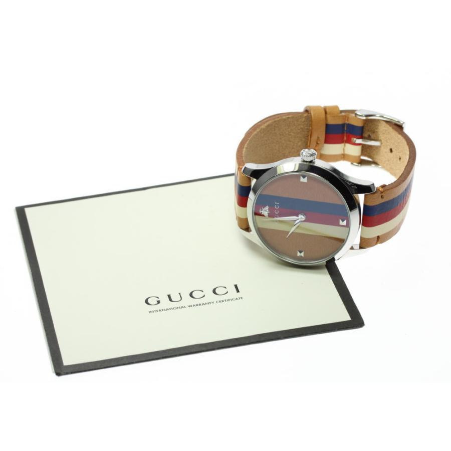 GUCCI（グッチ） ☆美品 保証書【GUCCI】グッチ Gタイムレス ウェブ ストライプ 126.4 YA1264078 クォーツ メンズ ...