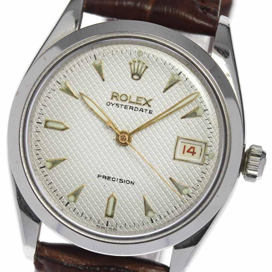 ROLEX 【ROLEX】ロレックス オイスターデイト プレシジョン cal.740 リダンダイアル 6294 手巻き メンズ ...