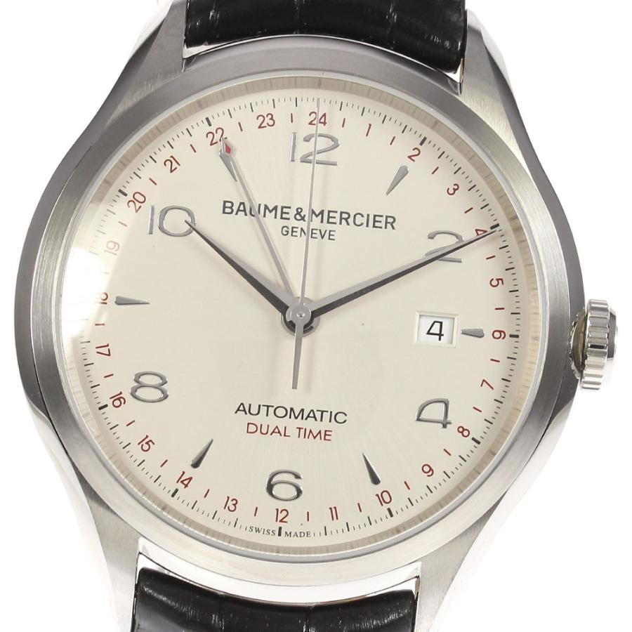 BAUME&MERCIER ☆美品★箱・保証書付き【Baume & Mercier】ボーム＆メルシェ クリフトン デュアルタイム ...